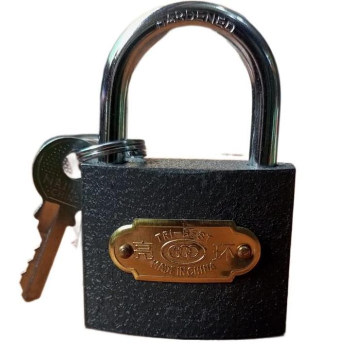 Black 50mm Iron Padlock With 3 Keys | Daraz.pk