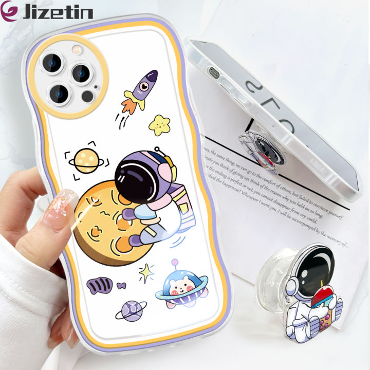 Jizetin for iPhone 15 Pro Back Cover + Free Pop Socket Astronaut Soft ...