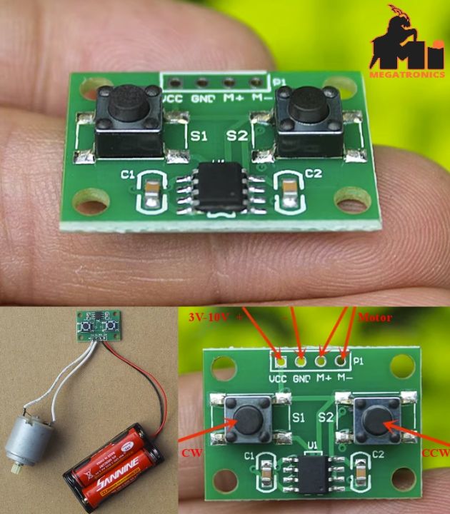 Two-way motor forward and reverse control switch DIY 3V-10V CW CCW controller | Daraz.pk