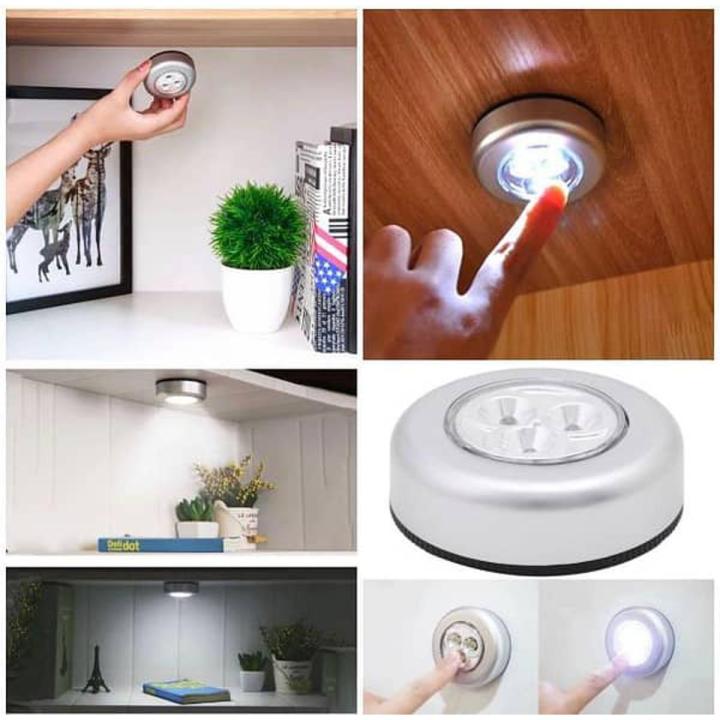 Multipurpose Portable 3 LED Battery Powered Stick Tap Touch Lamp Led ...