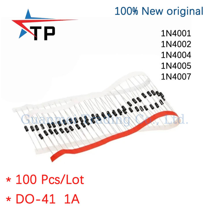 100 Pcs/Lot 1A DO-41 1N4001 1N4002 1N4004 1N4007 1N4005 Rectifier Diodes Electrical Circuitry ...