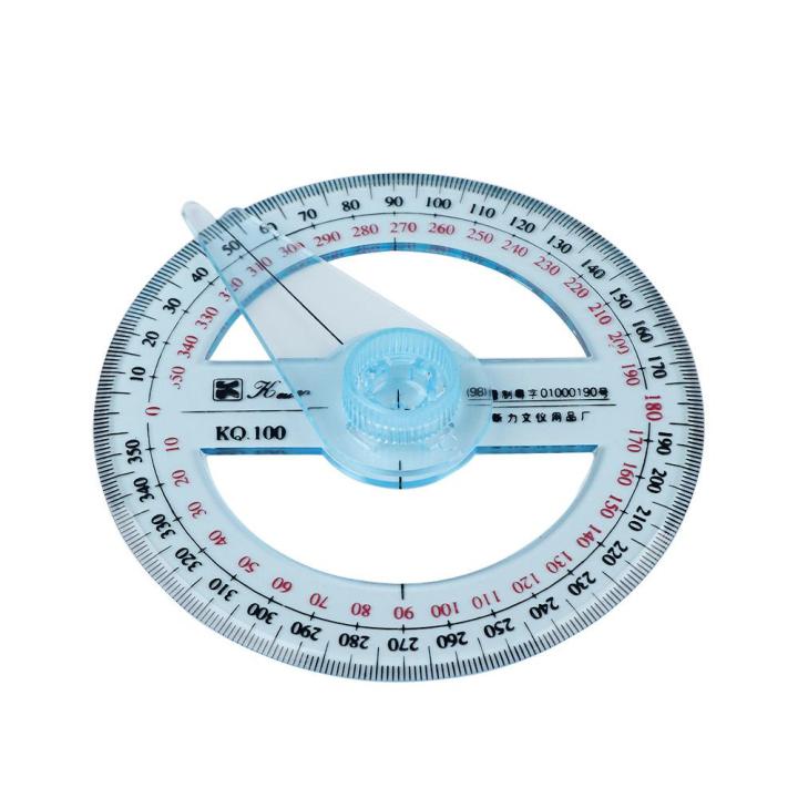 Round Durable School 360 Degree Office Measuring Tool Ruler Protractor ...