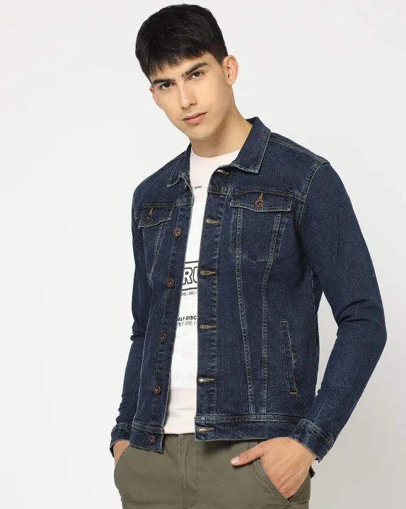 Slim Fit Denim Jacket | Daraz.pk