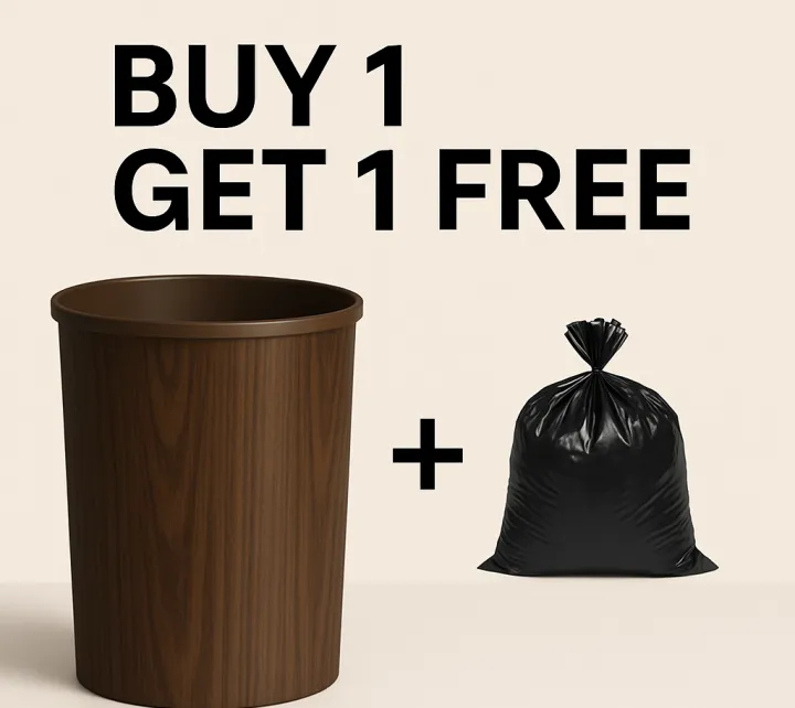 Dustbin-Grace Curve Wooden Dustbin-Buy 1 Get 1 Garbage Packet Free-Best ...