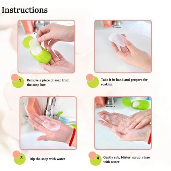 Travel Soap Paper Washing Hand Bath Clean Scented Slice Sheets 20pcs 1 ...