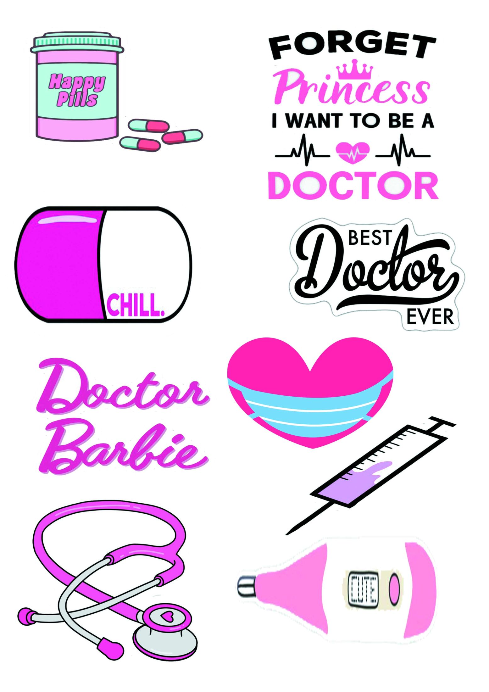 Doctor stickers Pack of 9, 3 x 2 inch stickers | Daraz.pk