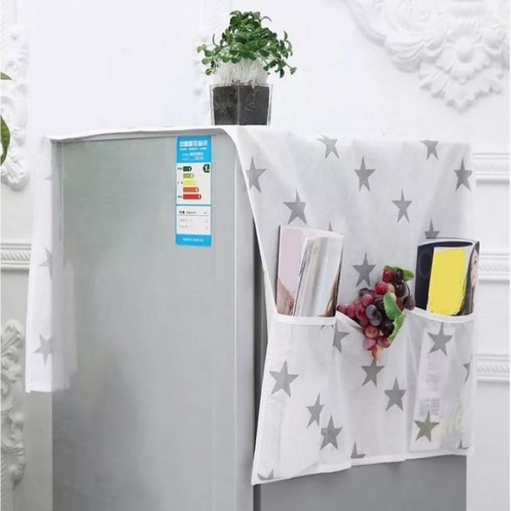 Printed Fridge Dust-Proof Cover Refrigerator Waterproof with Storage ...