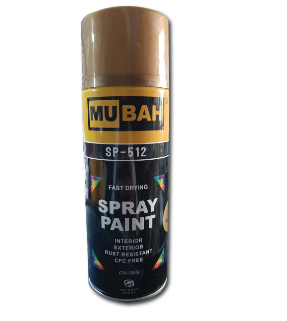 Spray Paint (MUBAH SP-512) Pure Golden Color 300ml Bottle | Daraz.pk