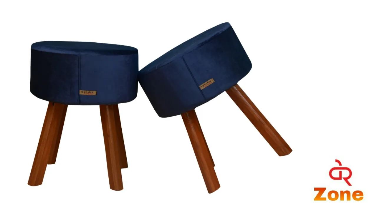 Pack Of 2 Wood Stool, Foot Rest, Living Room Furniture, Kitchen Stool ...