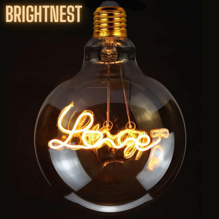 Vintage LED Filament Bulb LOVE Letter Design – Decorative E27 Retro ...