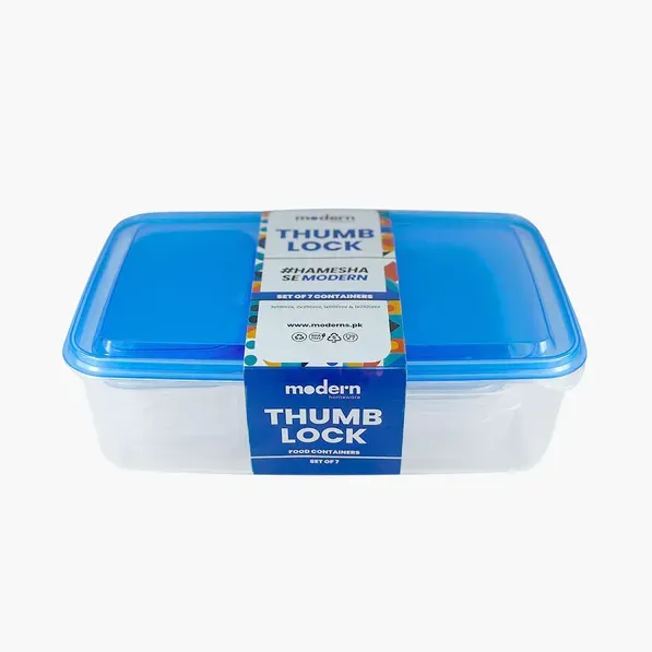 IKEA-Style Thumb Lock Food Containers – 7-Piece Stackable Plastic ...