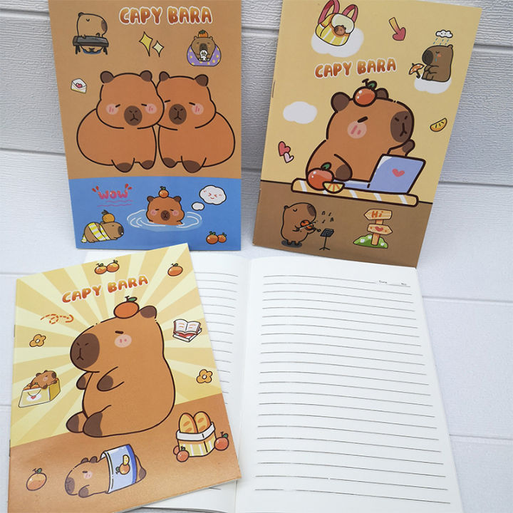 Kawaii Cartoon Capybara A5 Notebook Exercise Book Student Cute Learning ...