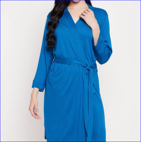 Basic Robe in Cobalt Blue -Night Suit For Women | Daraz.pk