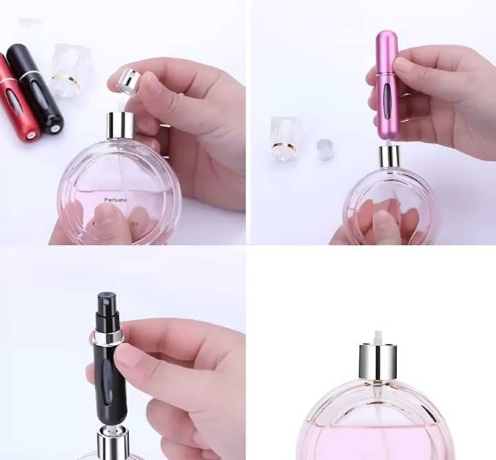 Pack of 4 Refillable 5ml Mini Perfume Spray Bottle - Portable Travel ...