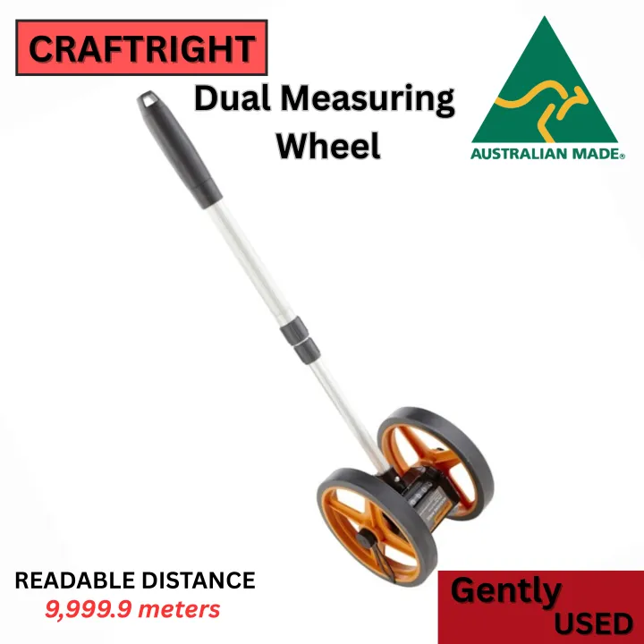 Dual Wheel Measuring Wheel – 9999.9m Range with 5-Digit Counter ...