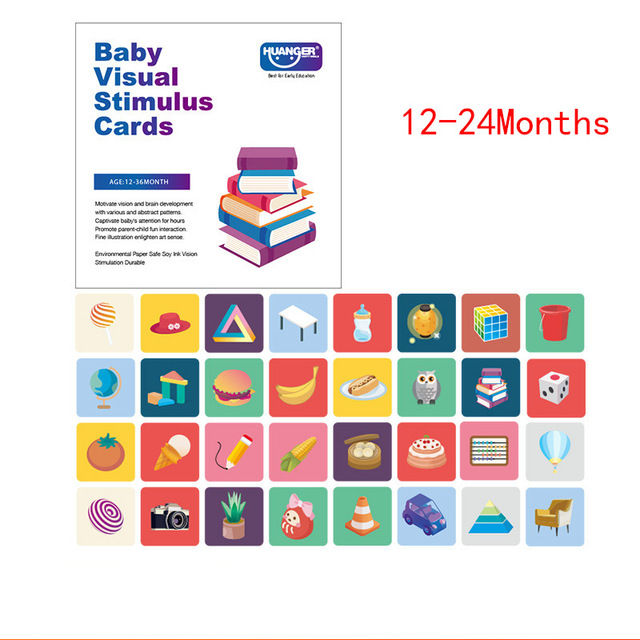 Montessori Baby Visual Stimulation Card Toy Black White Flash Cards ...