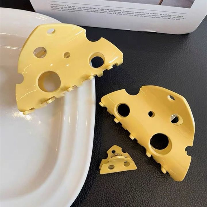 Sweet Plastic Cheese Grab Clip Yellow Triangle Cheese Hair Claw Small ...