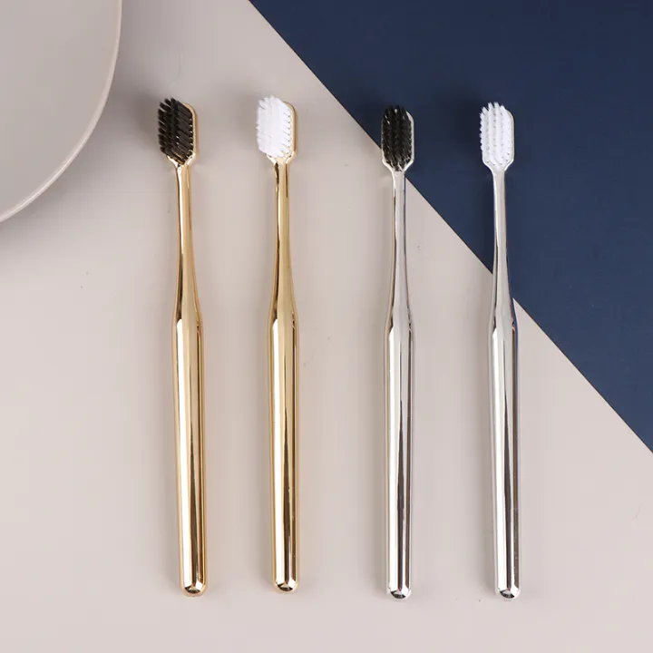 1Pc Luxury Soft Toothbrush Men Women Adult Tooth Brush Electroplate ...