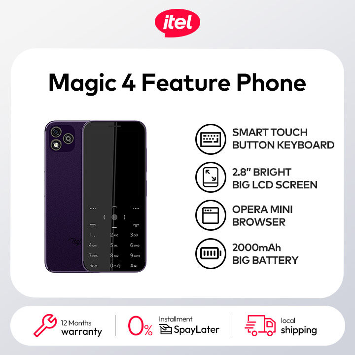 itel Magic 4 Feature Phone | 2.8″ Bright Big Screen | 2,000mAh Big Battery | 2,000 Contacts ...