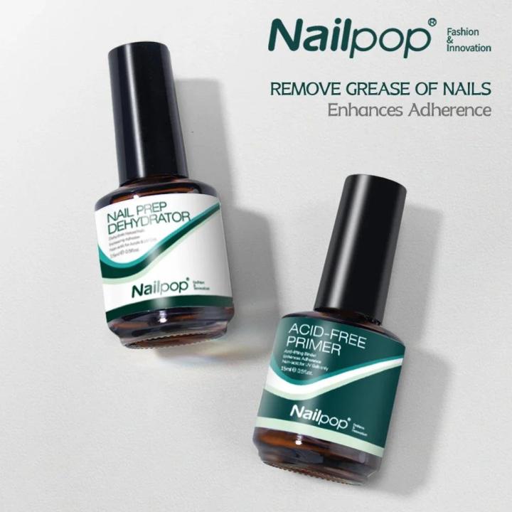 NAILPOP Nail-Primer And Nail Prep Dehydrator 15ML Nail Polish Soak Off ...
