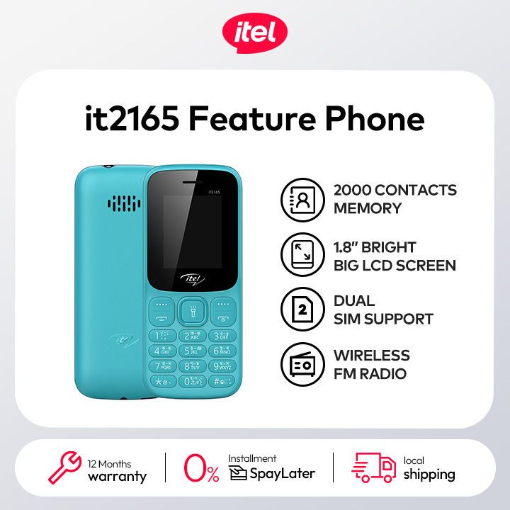itel it2165 Feature Phone | 1.8″ Bright Big Screen | 1,000mAh Big ...