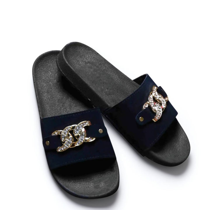 Casual Soft Comfortable Chain-Link Slippers for Girls, High-Quality ...