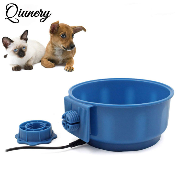 Qiunery 10w Heated Pet Bowl Hanging Heated Water/Food Dish 20 OZ ...