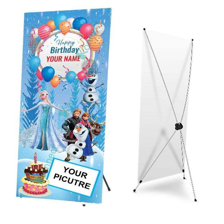 Personalized Birthday Party Welcome X Stand With Banner | Frozen Theme ...