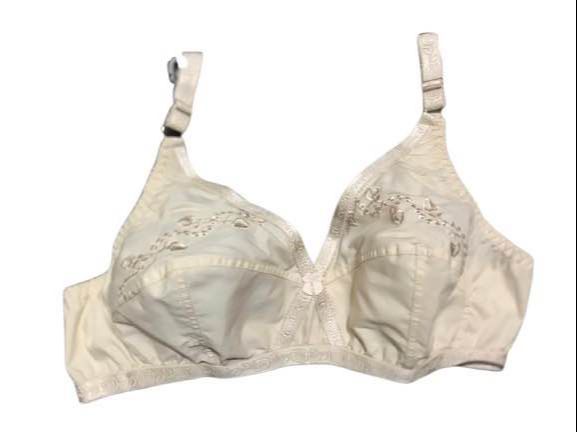Double Cross Cotton Embroidered Half Cup Bra – Triple Hook | High ...