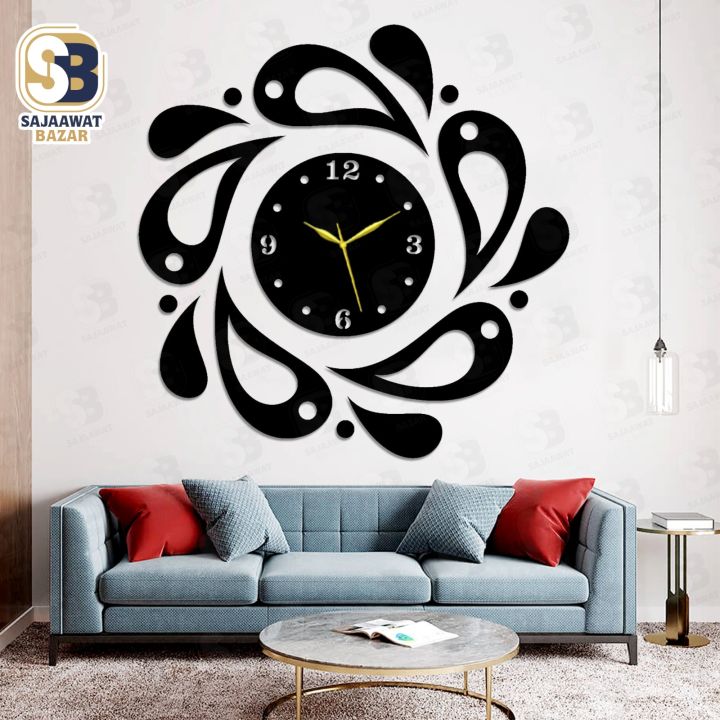 Sajaawat Bazaar |New Leaves Wooden Wall Clock Big Size I New Wooden ...