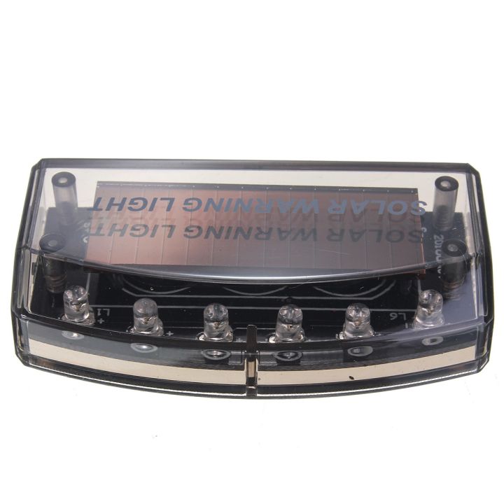 1Pcs 6LED Car Windshield Emergency Strobe Solar Energy Flasher Light ...
