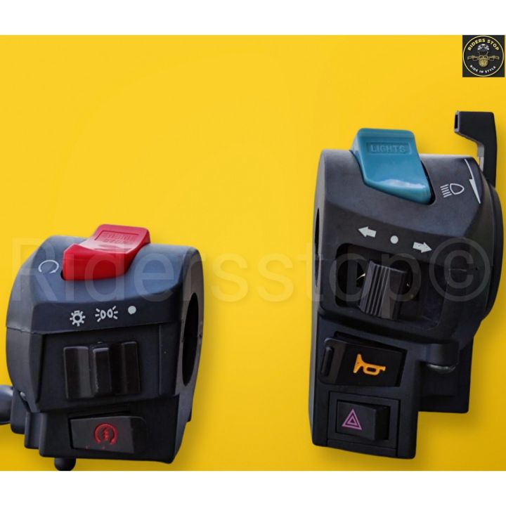 Motorcycle Handel Bar Switch Assembly Grips Set Universal 10 Functions ...