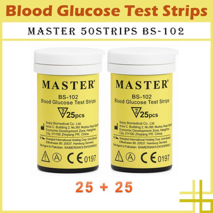 🩸 MASTER Blood Glucose Test Strips BS-102 – Accurate Sugar Level ...