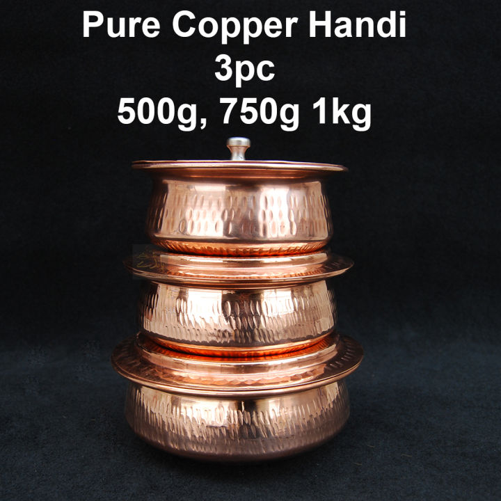 Pure Copper Handi for Serving | 500g, 750g, 1kg capacity | 6, 7, 8 Inch ...