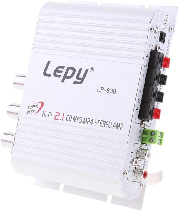 Lepy LP-838 Mini Amplifier 12V Hi-Fi Stereo Audio Amplifier Digital Power Amplifier Audio Music ...