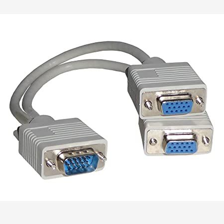 VGA Splitter Cable Y VGA Splitter with 1 Male Connector and 2 Female Sockets VGA Adapter, VGA ...