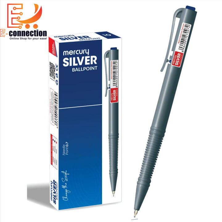 Mercury Silver Ballpoint Pen (Box of 10Pcs) | Daraz.pk