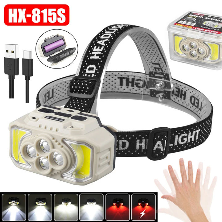 USB Recharegable Full Bright Multifunctional Hands Free Sensor Headlamp ...