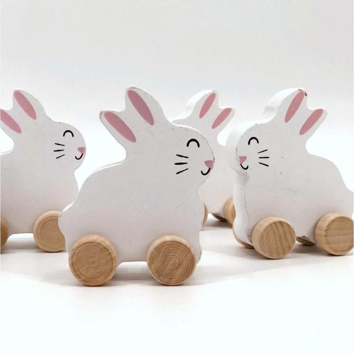 Export to Denmark children cute wooden animal bunny hand push sliding ...