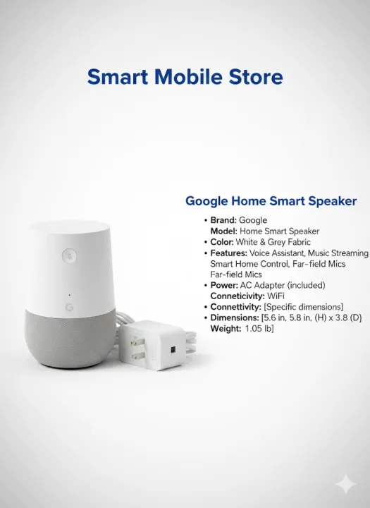 Google Home (1st Generation) Device Type: Smart Speaker / Voice ...