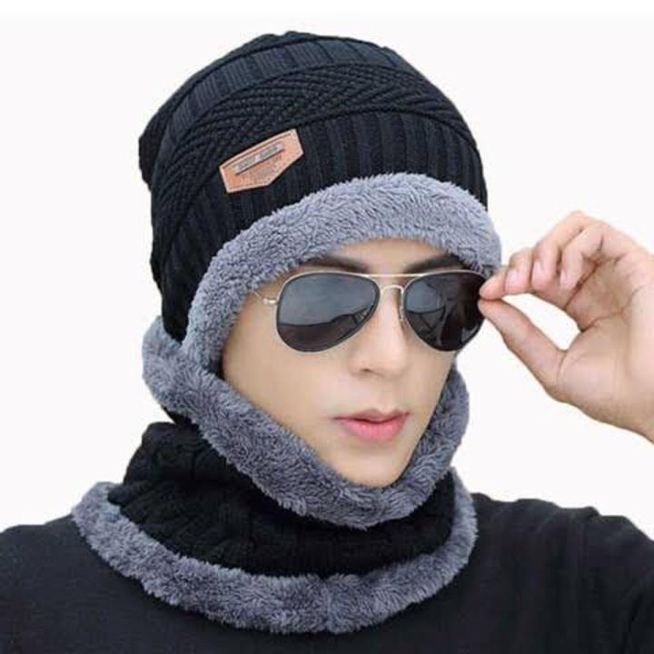 Winter woolen cap with neck warmer, UNISEX For Men & Women KEEPS YOU ...