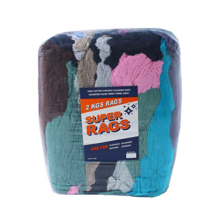 Super Rags Assorted Color Terry towel rags 2 KG pack ( Laundry ...