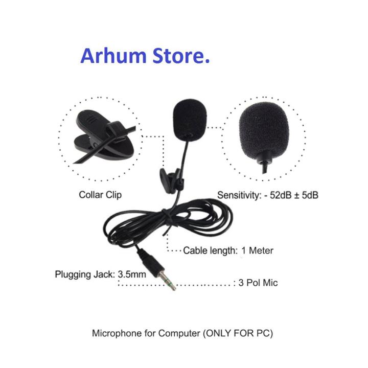 Collar Mic 3.5MM with Clip Microphone For Voice Recording Mic for ...