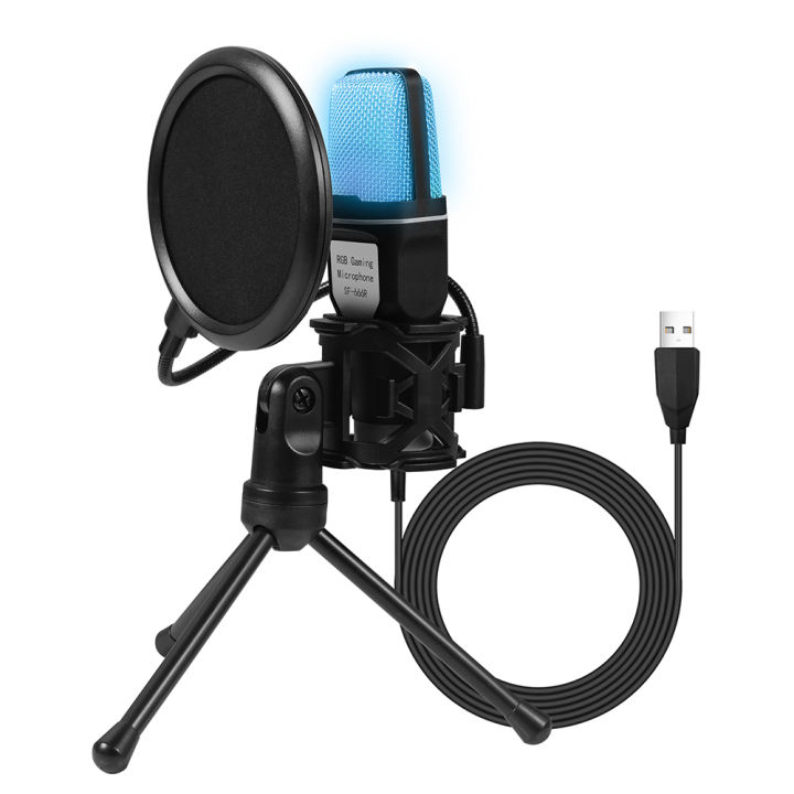Professional Wired Microphone With Tripod Stand Pc Condenser Mic ...