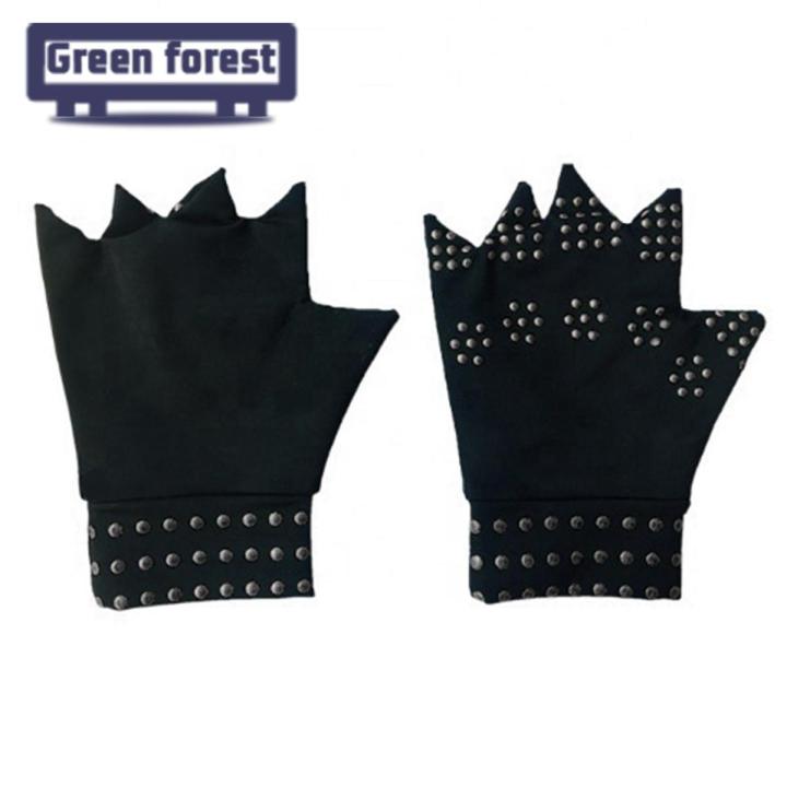Green forest Magnetic Therapy Gloves Magnet Inlay Fingerless Arthritis ...