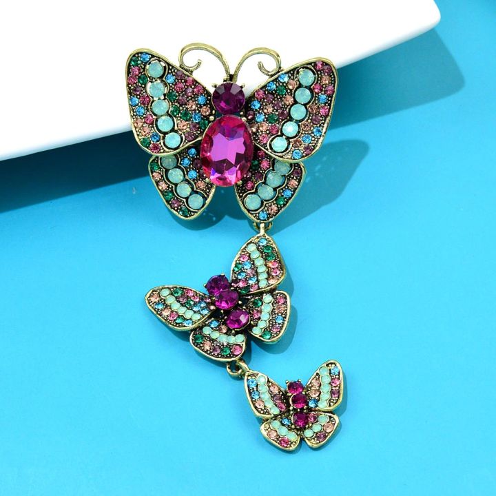 Fashion Exquisite Large Crystal and Rhinestone Butterfly Brooches for ...