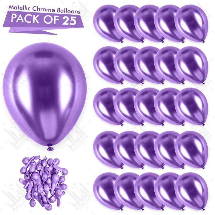 Pack of 25 Metallic Shiny Balloons set, Wedding Anniversary, Happy ...