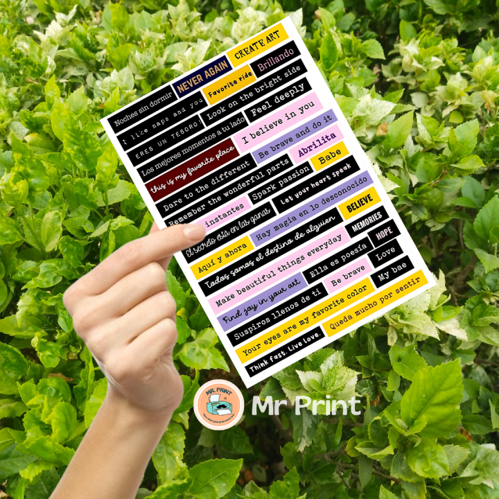 A4 Size Uncut Inspirational Quote Sticker Sheet | Mr. Print Official ...