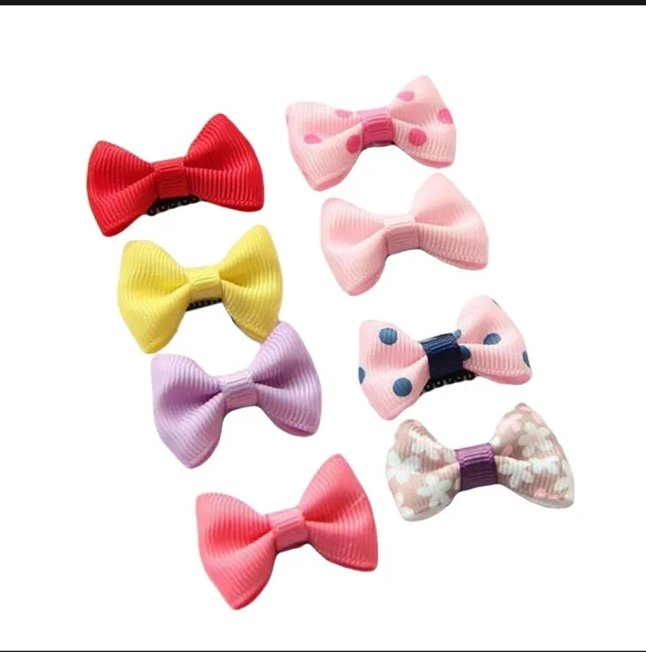 GP 10pcs/set Baby Colorful Mini Hair Clip Solid Dot Printed Baby Bow ...
