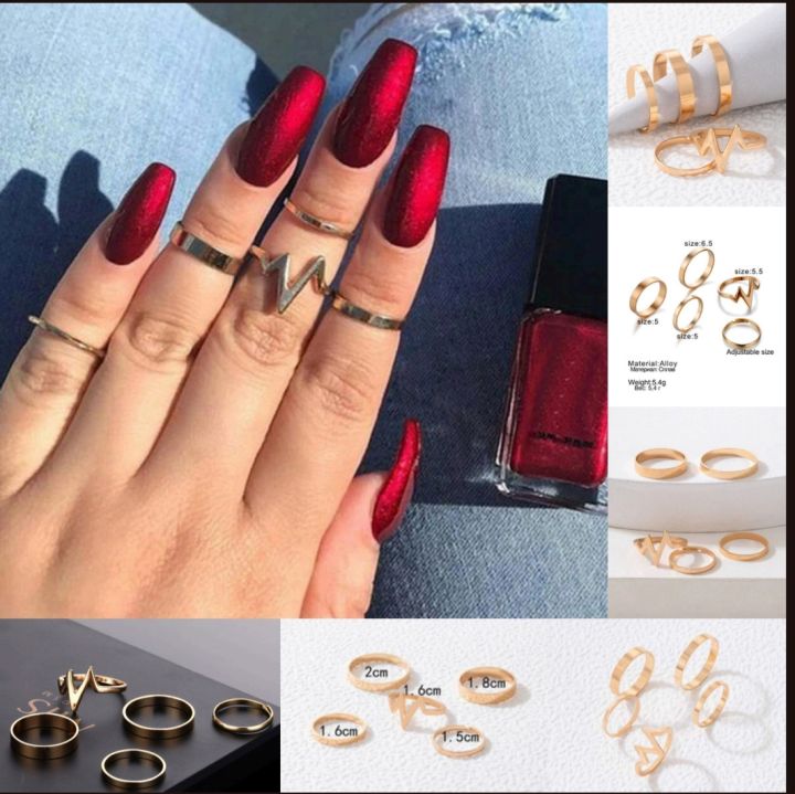 5Pcs/Set Alloy Golden Rings Party Anillo/Crown Elephant Wedding ...